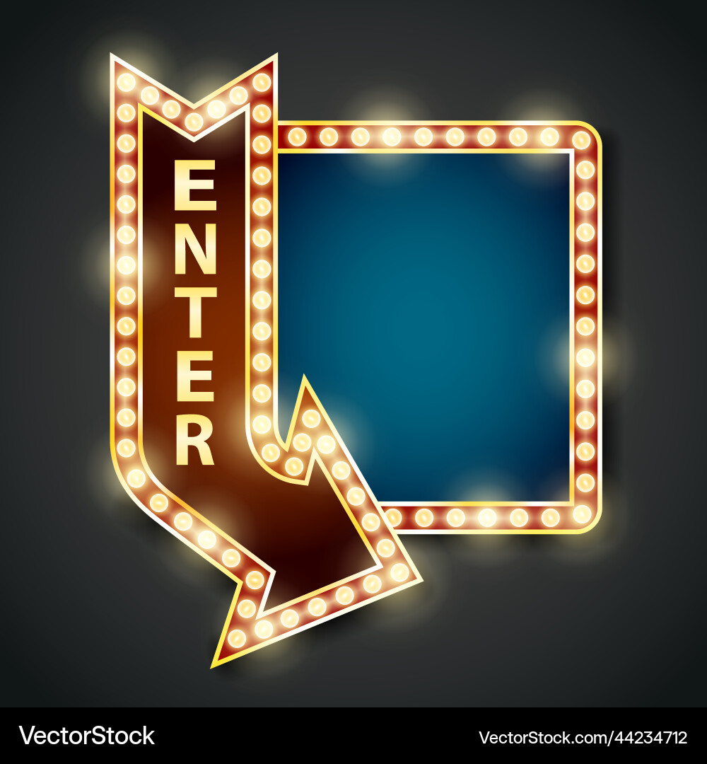 Retro Neon Light Sign Royalty Free Vector Image