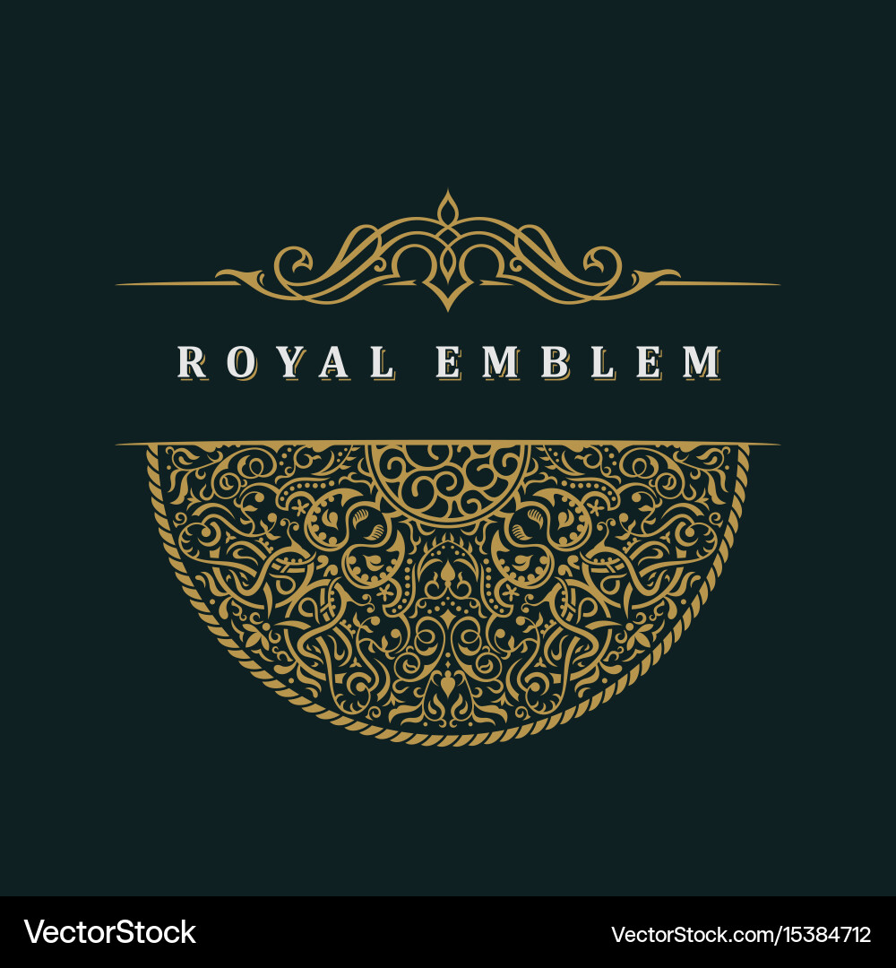 Royal Monogram Logo Template Royalty Free Vector Image