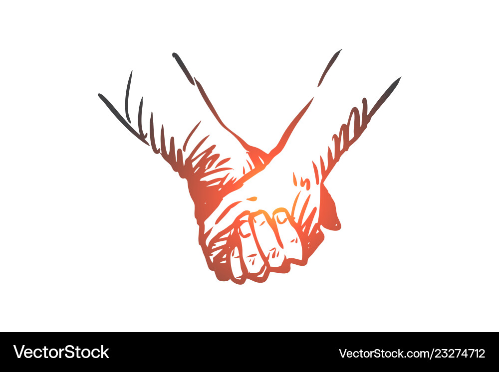 Together hands friendship love partnership Vector Image