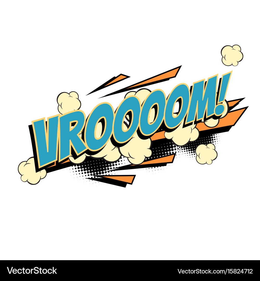 Vroom comic word Royalty Free Vector Image - VectorStock