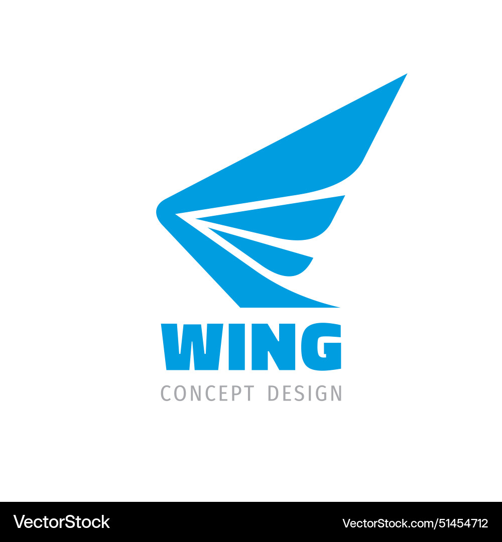 Wing logo graphic design strategy development Vector Image