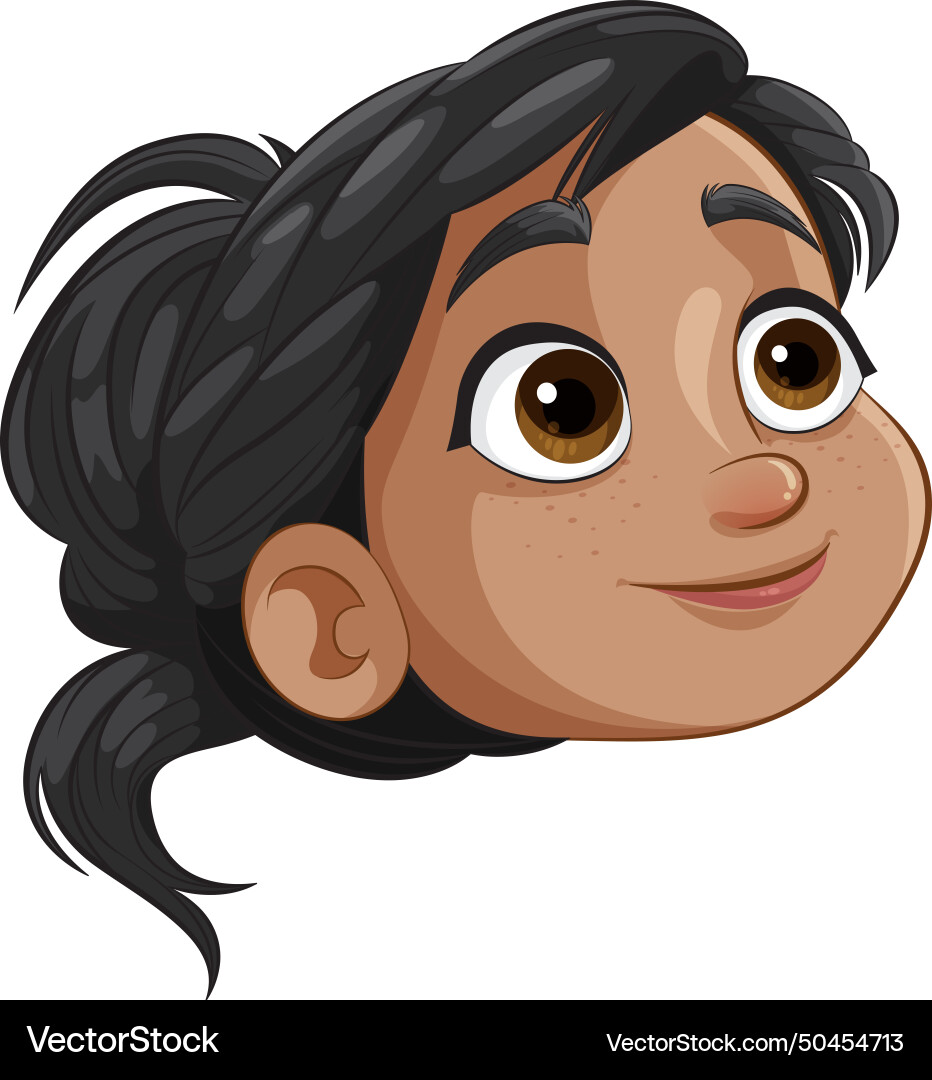 A happy young girls face Royalty Free Vector Image