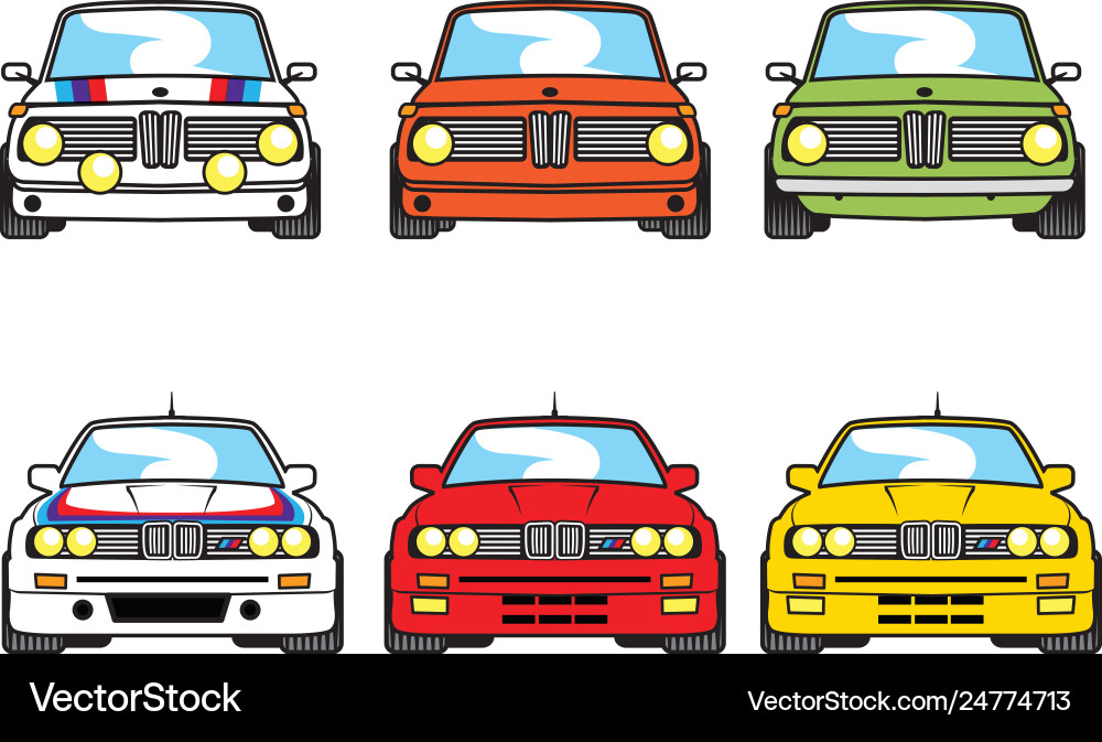 Bmw front view classic Royalty Free Vector Image