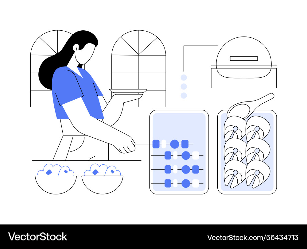 Buffet breakfast isolated cartoon Royalty Free Vector Image