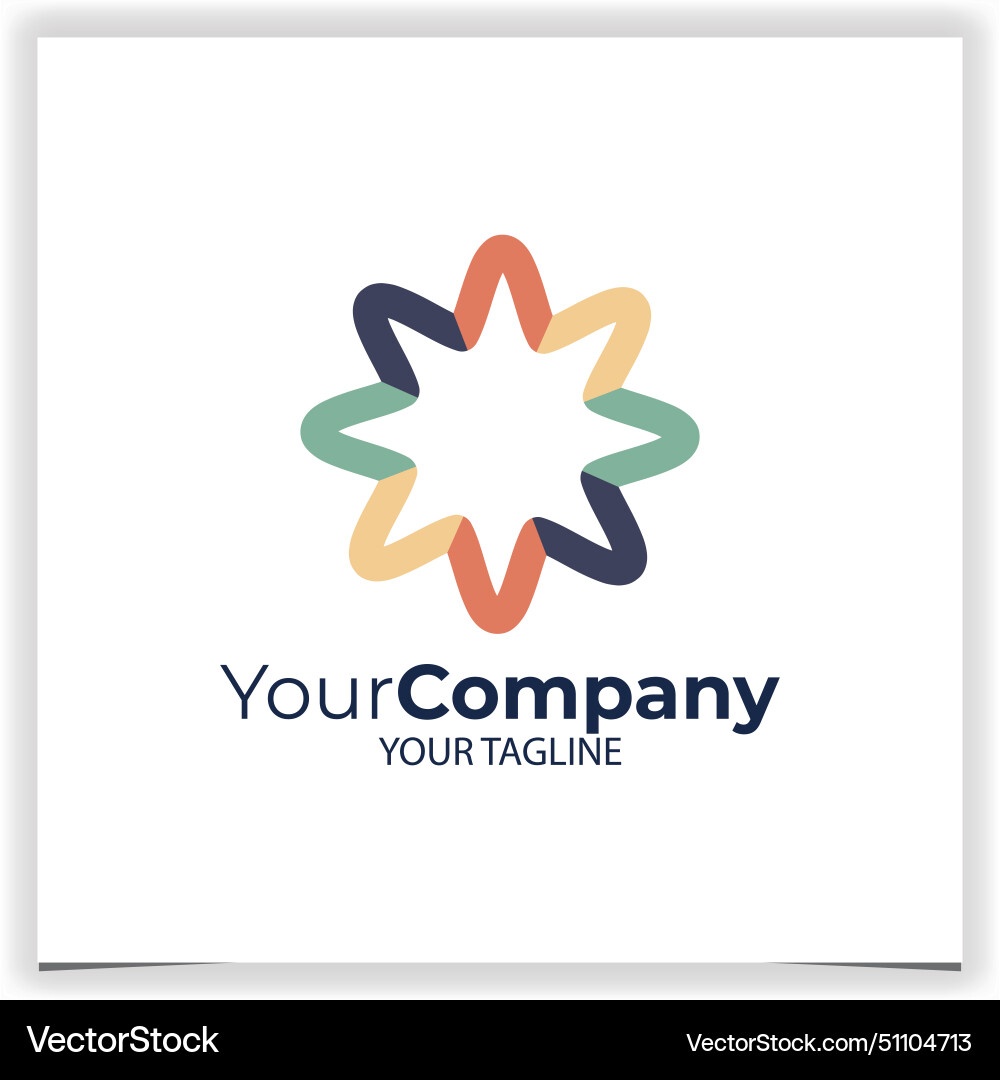 Coloured star logo design template Royalty Free Vector Image