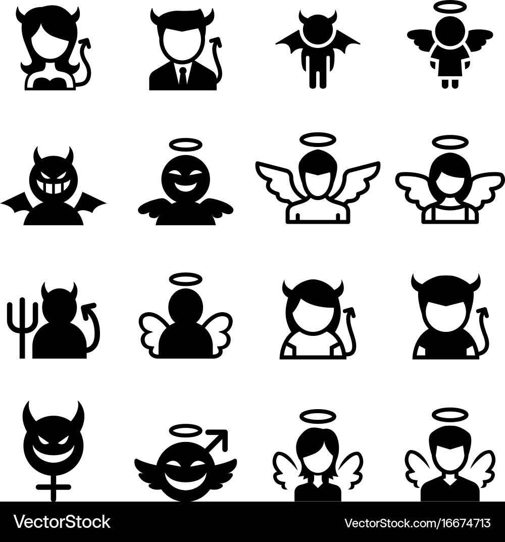 Devil angel icon Royalty Free Vector Image - VectorStock