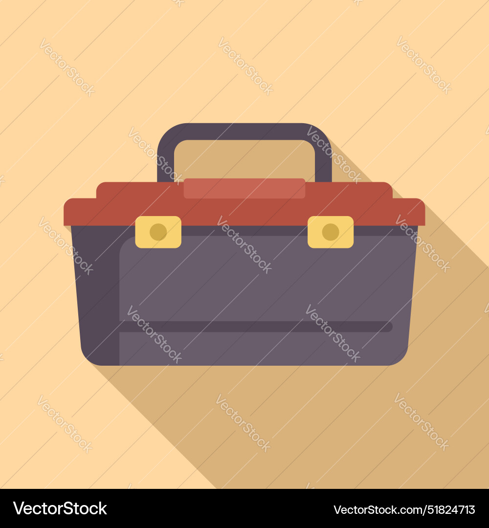 Empty toolbox sitting open with long shadow Vector Image