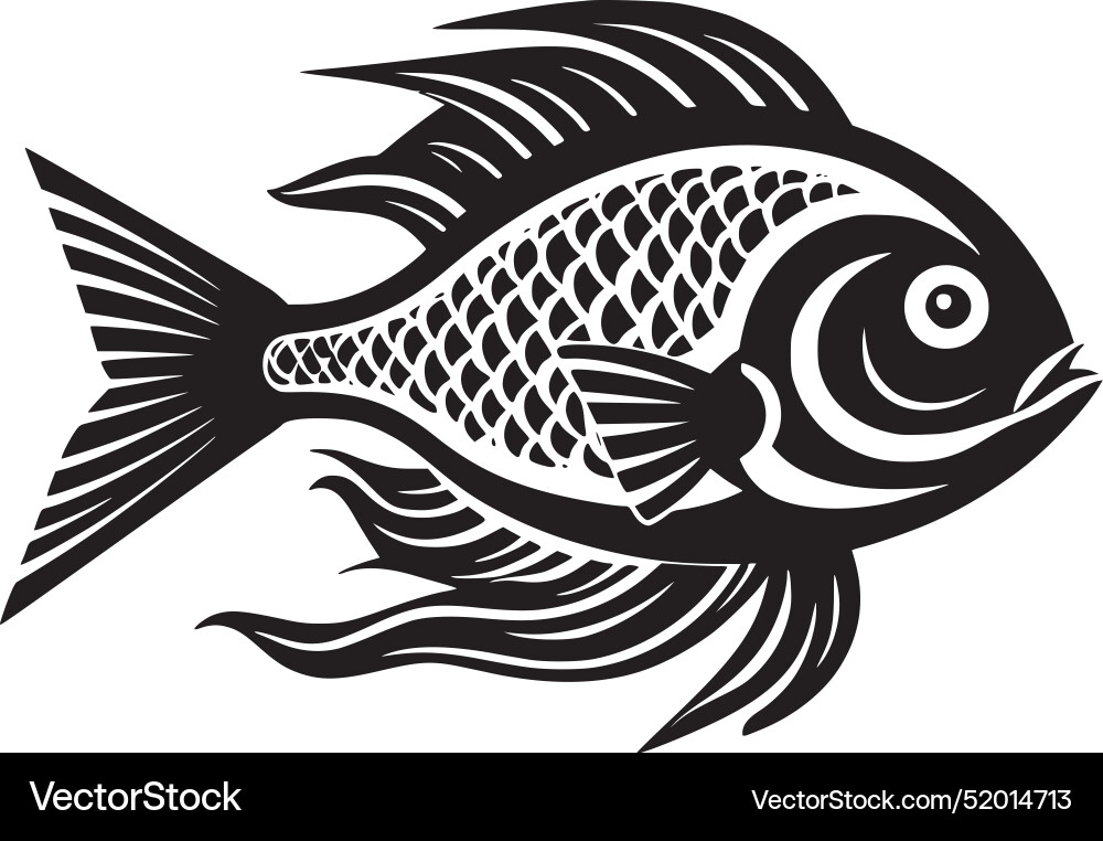 Fish - black and white Royalty Free Vector Image