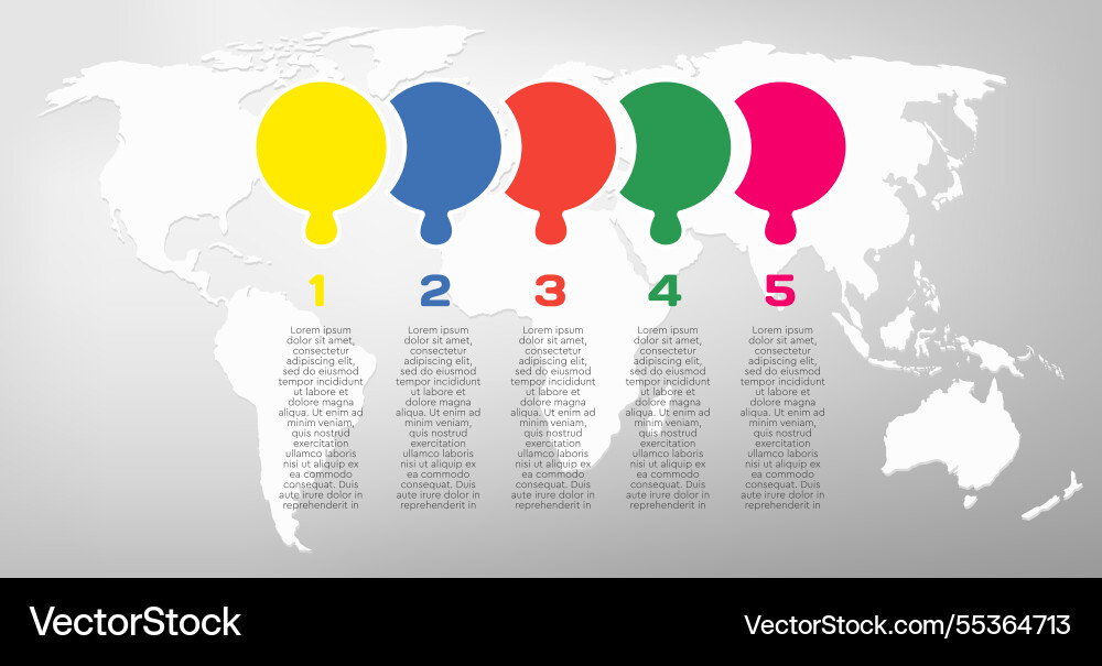 Fünf Schritte Linie Infografik Puzzle-Diagramm Vektorbild