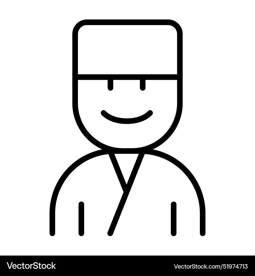 Japanese chef icon in thin line style graphic Vector Image