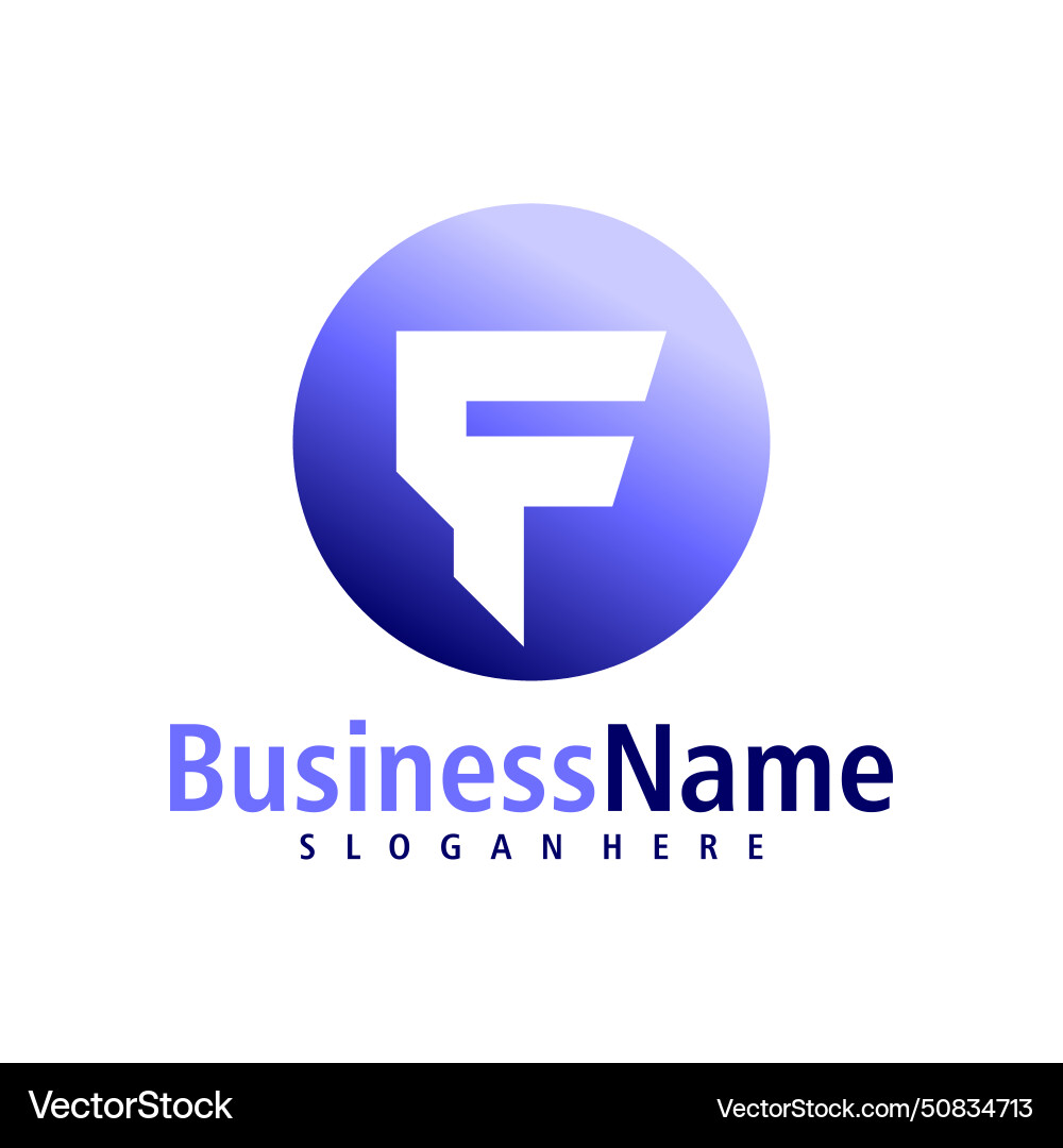 Letter f logo design creative initial Royalty Free Vector