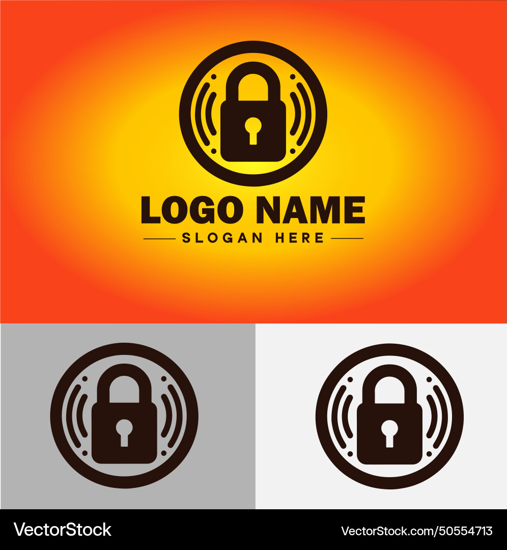 Lock icon logo safety security protection Vector Image