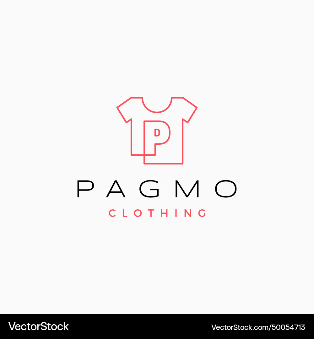 P letter tee tshirt apparel clothing monogram Vector Image