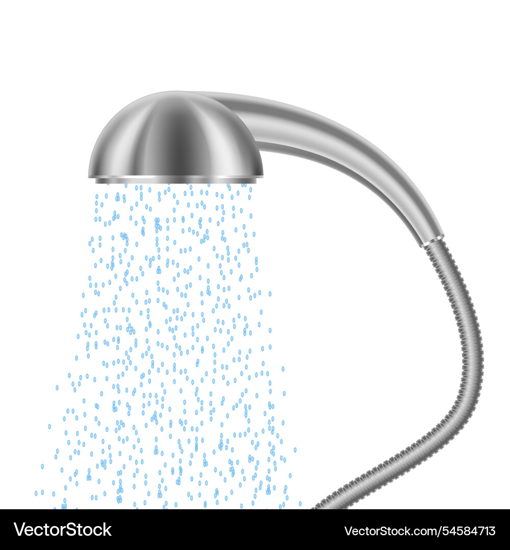 Realistic 3d detailed bathroom shower head Vector Image