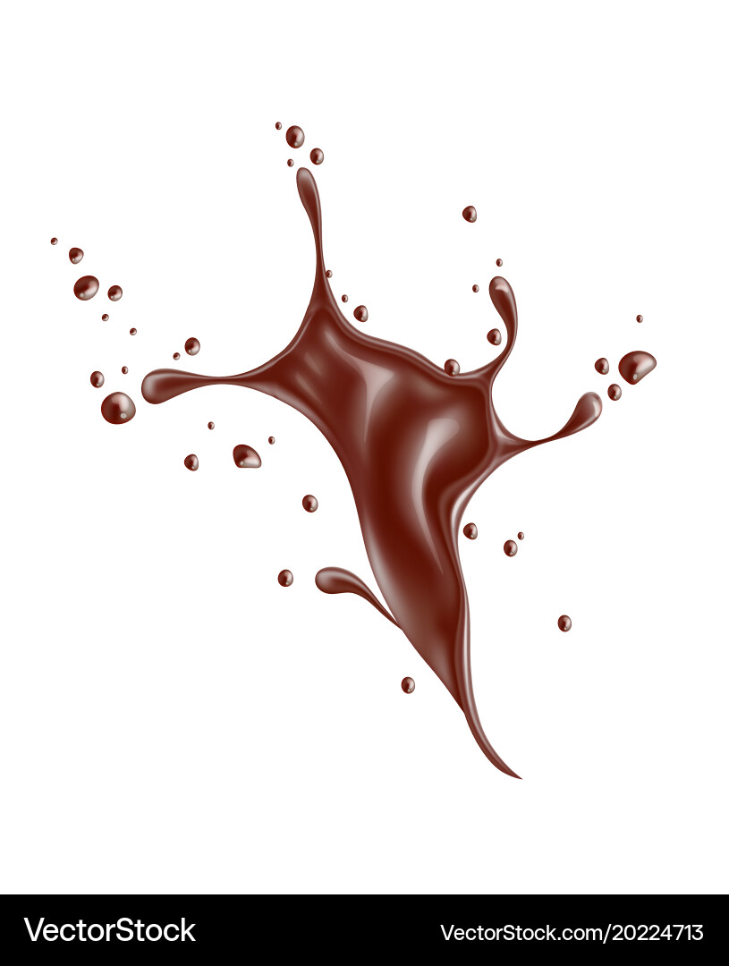 Realistic chocolate splash liquid whirl Royalty Free Vector