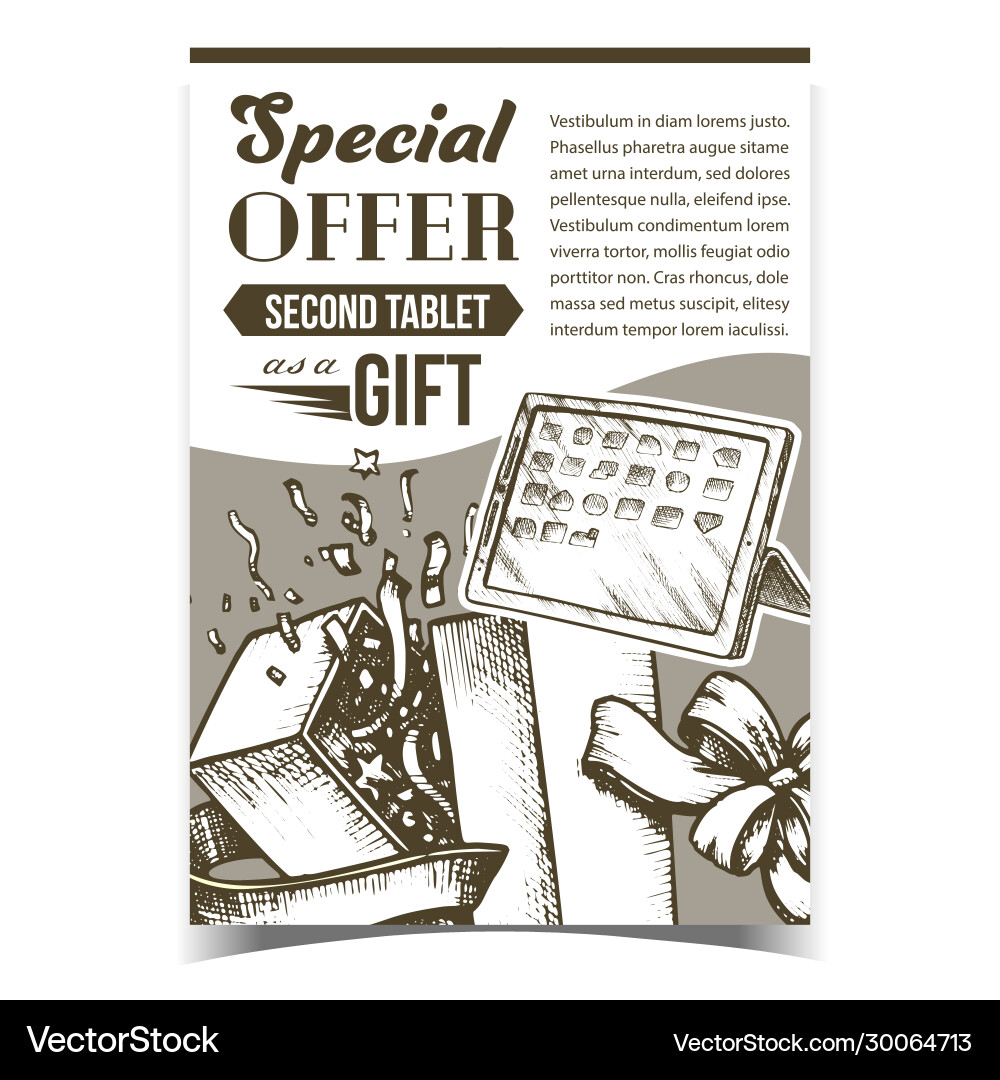 Special offer gift box advertise poster Royalty Free Vector