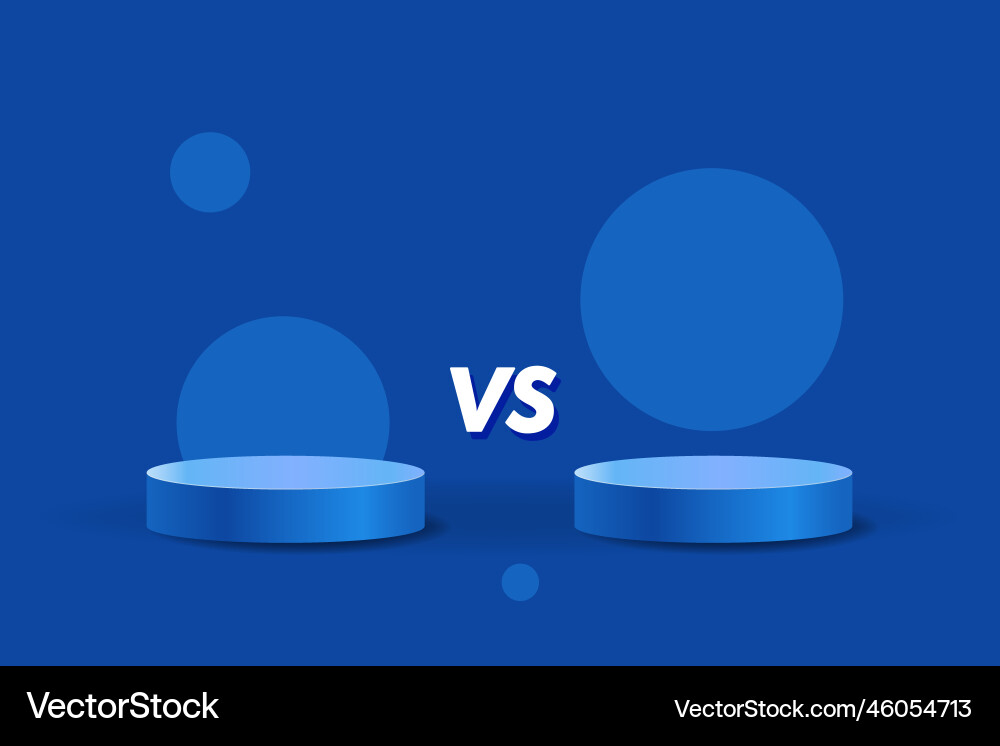 Versus vs sign with blue empty podiums Royalty Free Vector