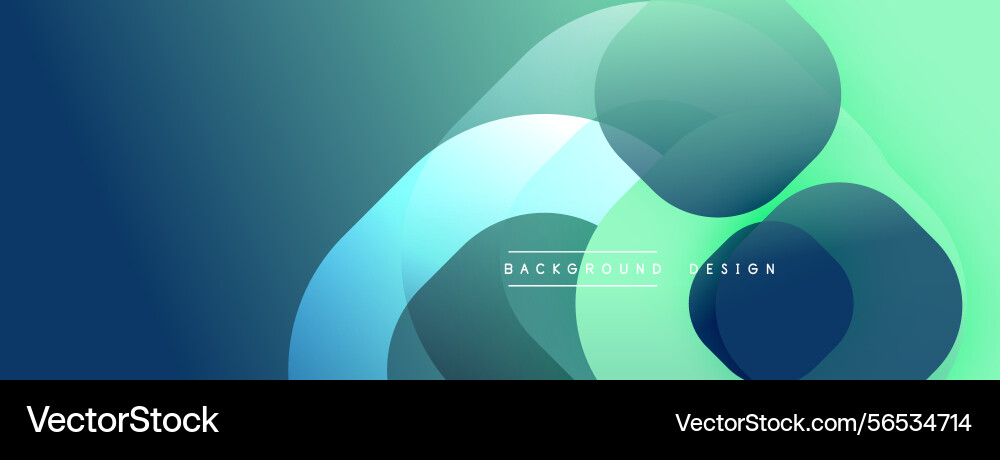 Abstract fluid shapes overlap creating cool blue Vector Image