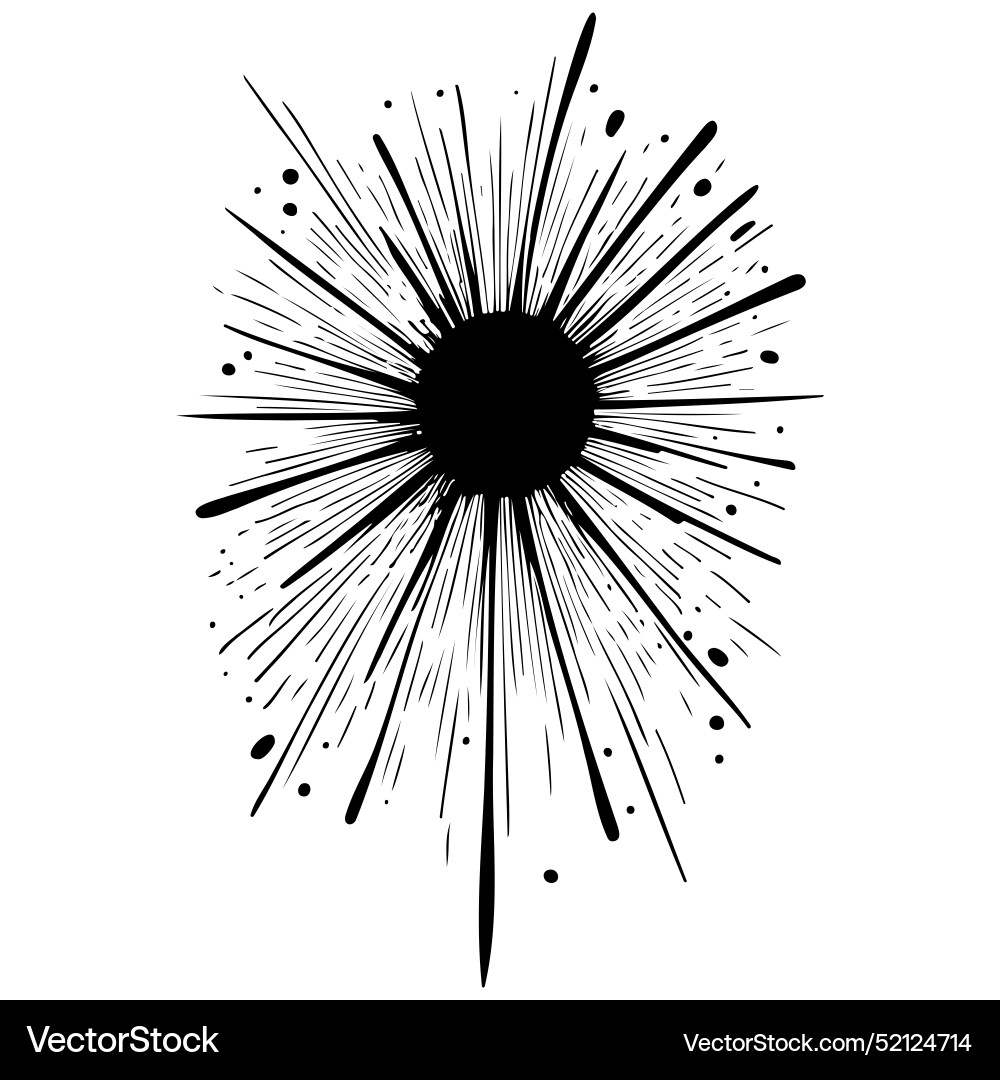 Burst hand drawn line transparent background Vector Image