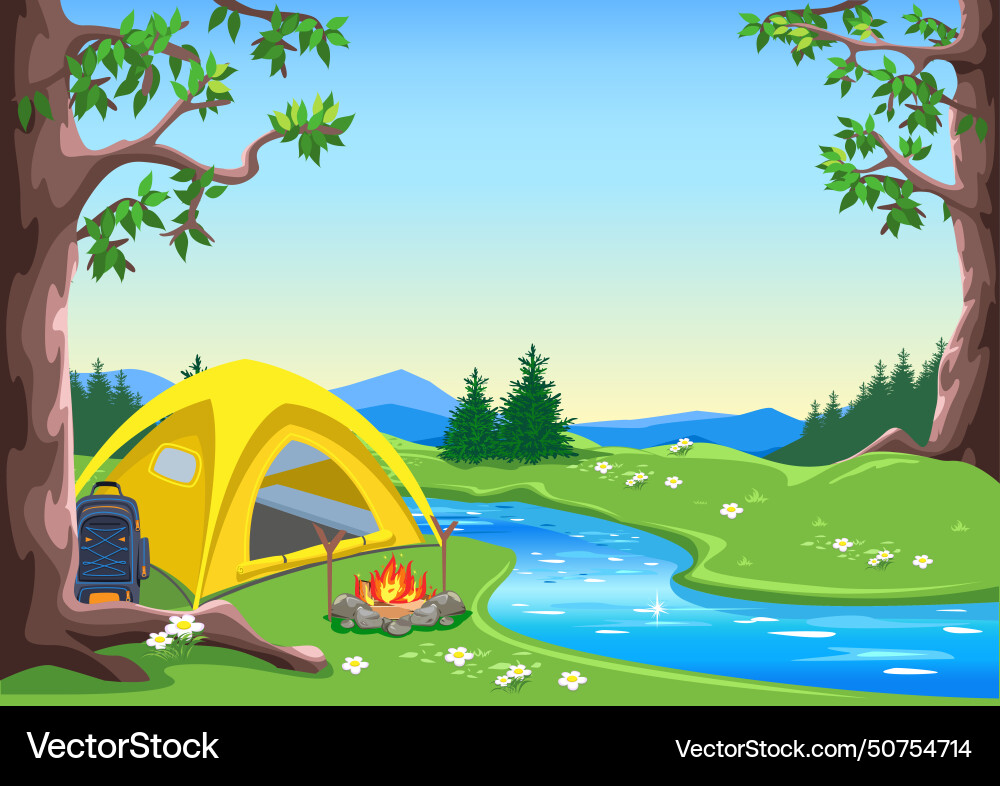 Camping Royalty Free Vector Image - VectorStock