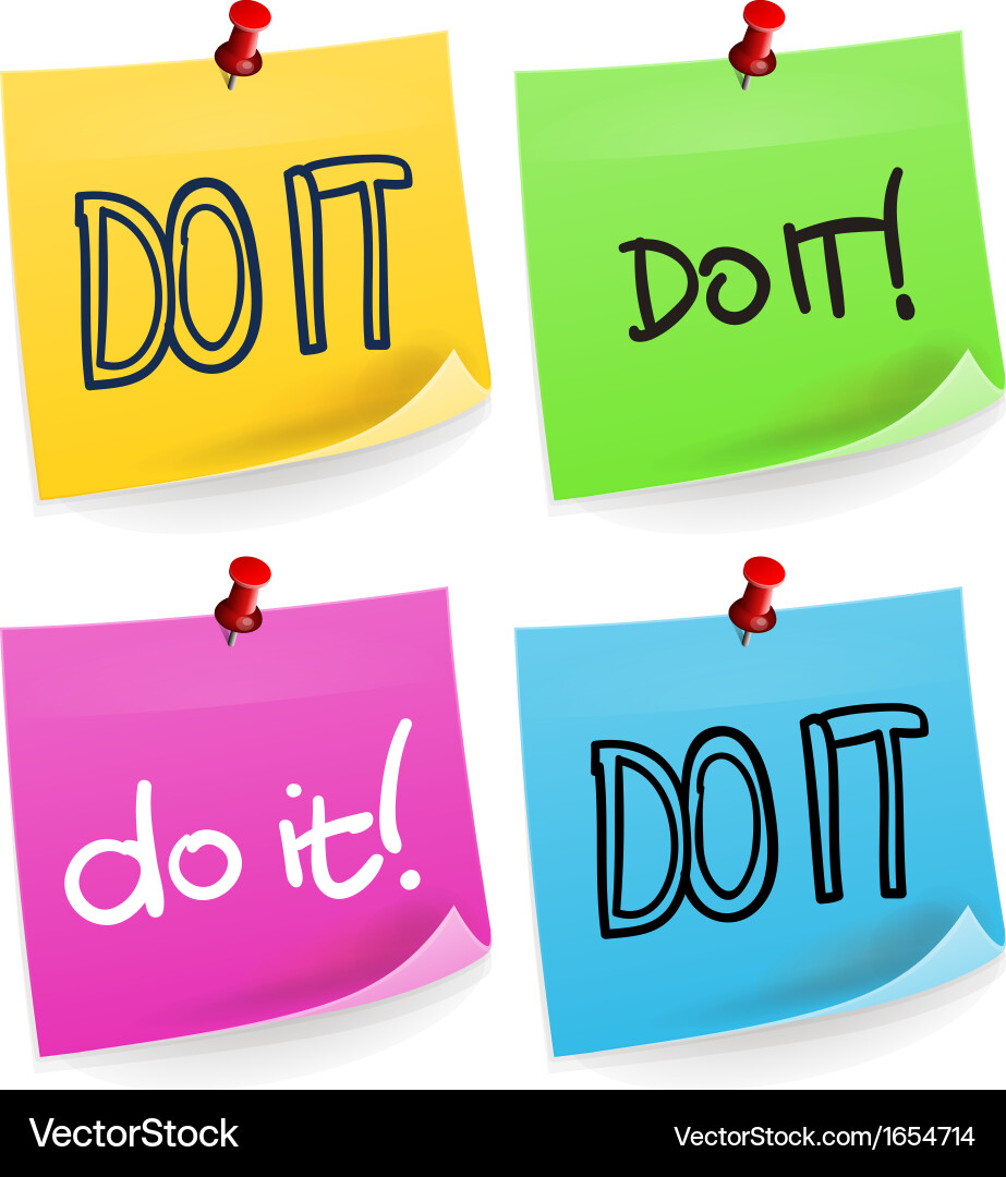 Do it sticky note Royalty Free Vector Image - VectorStock