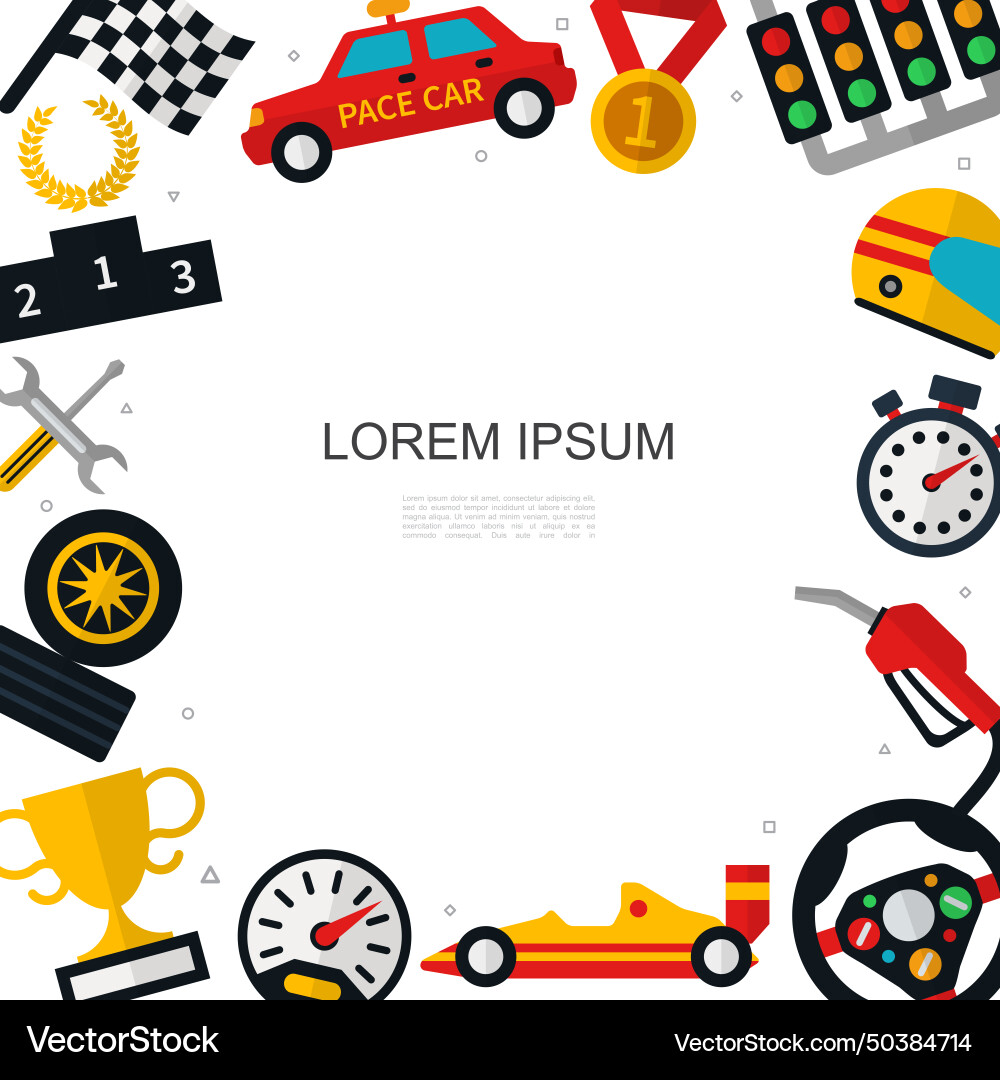 Flat racing elements template Royalty Free Vector Image