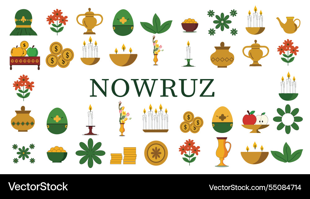 Nowruz design with persian elements Royalty Free Vector