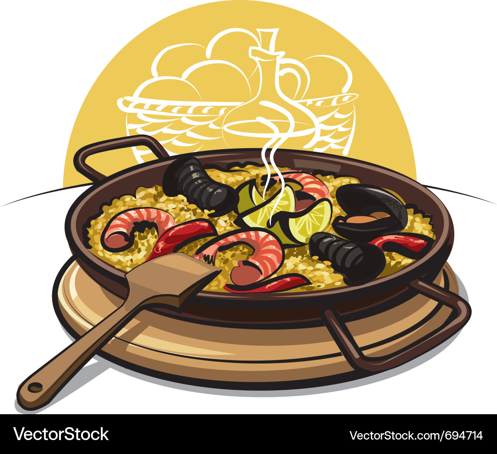 Spanish paella Royalty Free Vector Image - VectorStock