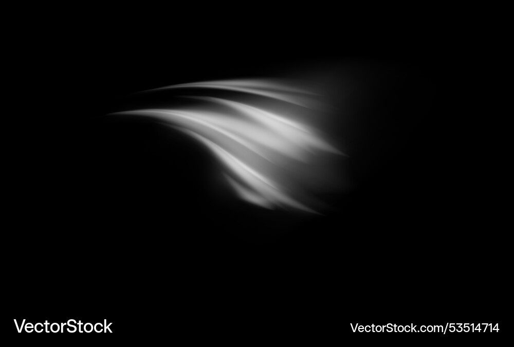 Wind effect air steam realistic white flow Vector Image