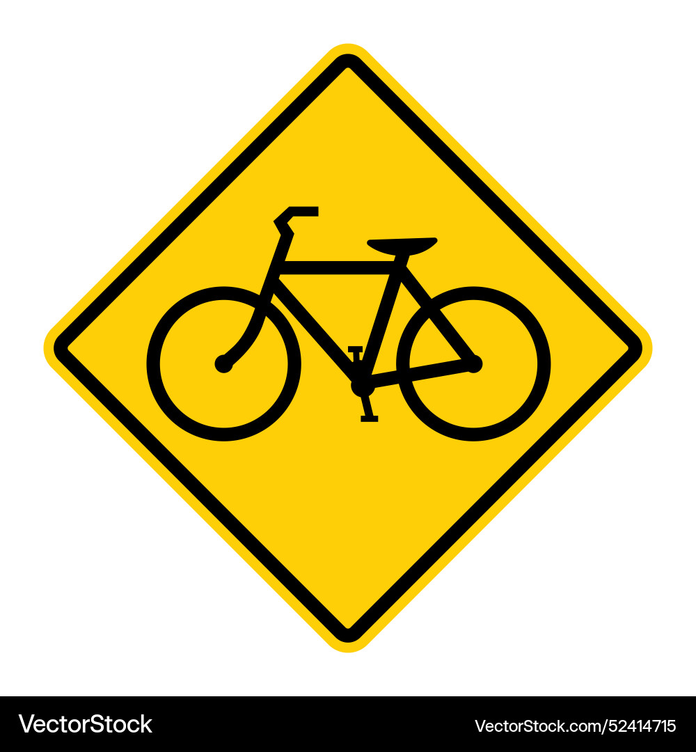 Bicycle traffic warning road sign Royalty Free Vector Image