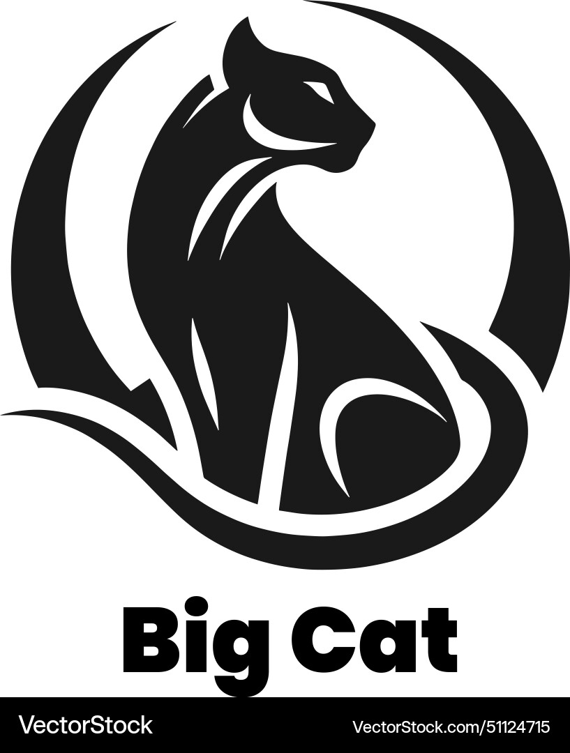 Big cat modern logo Royalty Free Vector Image - VectorStock