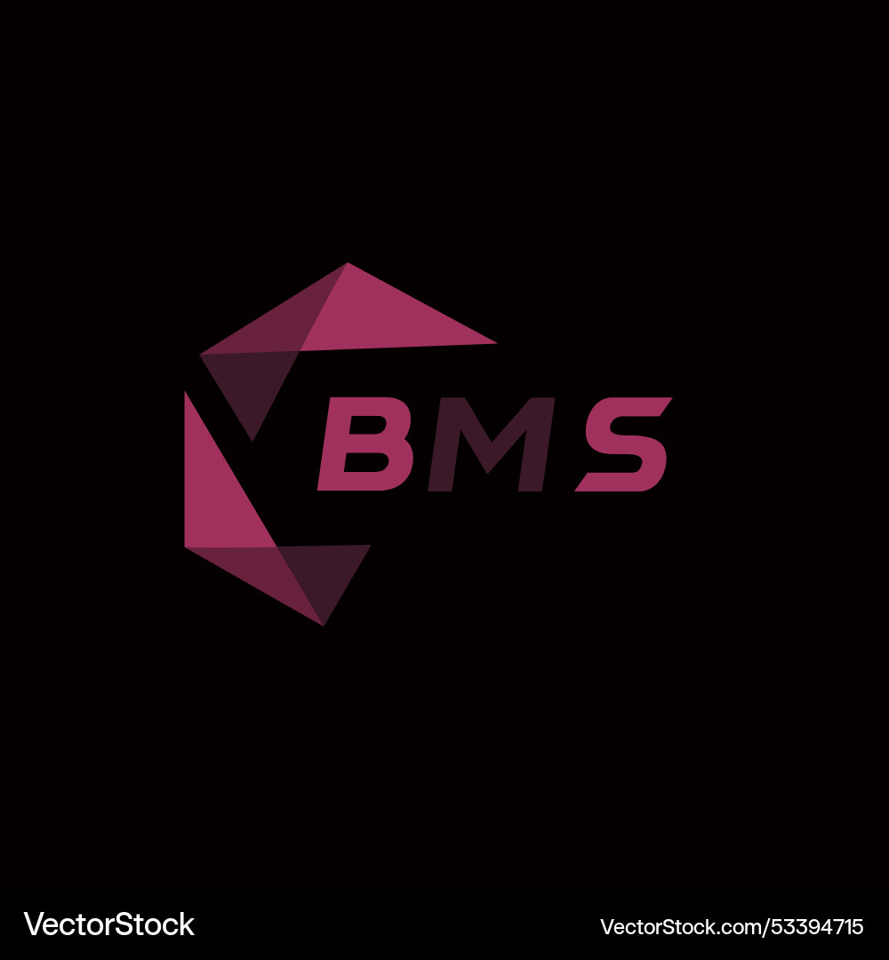 Bms creative minimalist letter logo unique Vector Image