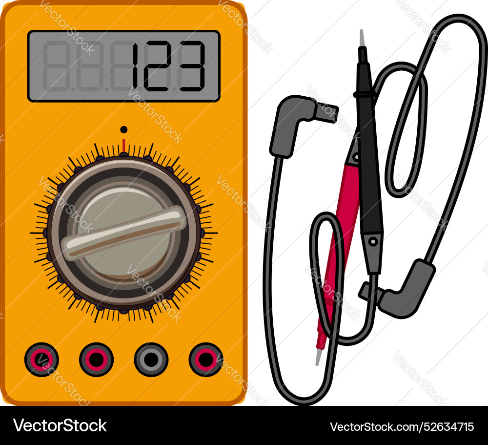 Digital multimeter is showing a numeric value Vector Image