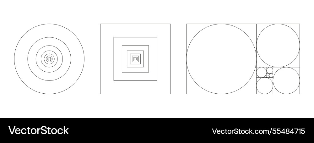 Golden ratio templates method section Royalty Free Vector