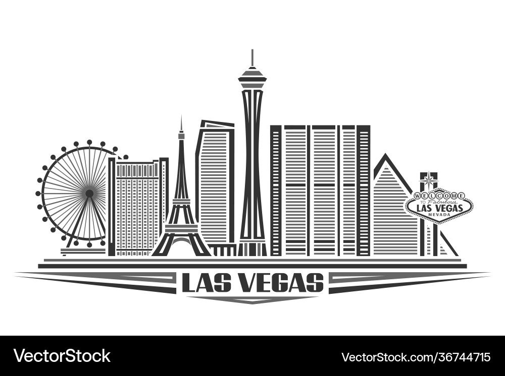 Las Vegas Skyline Royalty Free Vector Image - VectorStock
