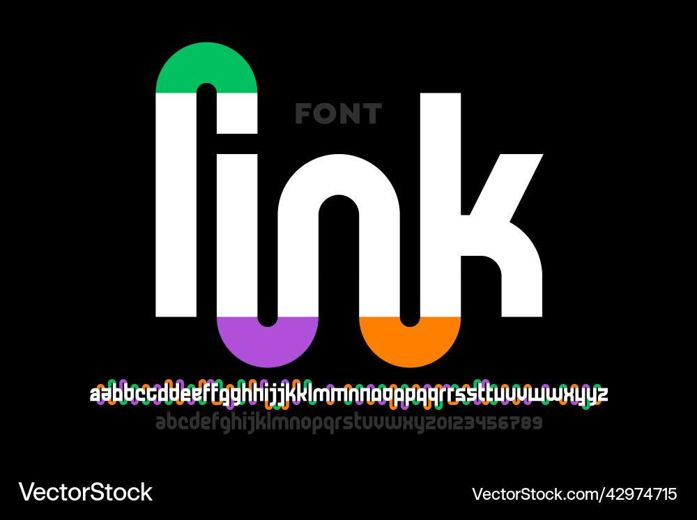 Linked letters font design Royalty Free Vector Image