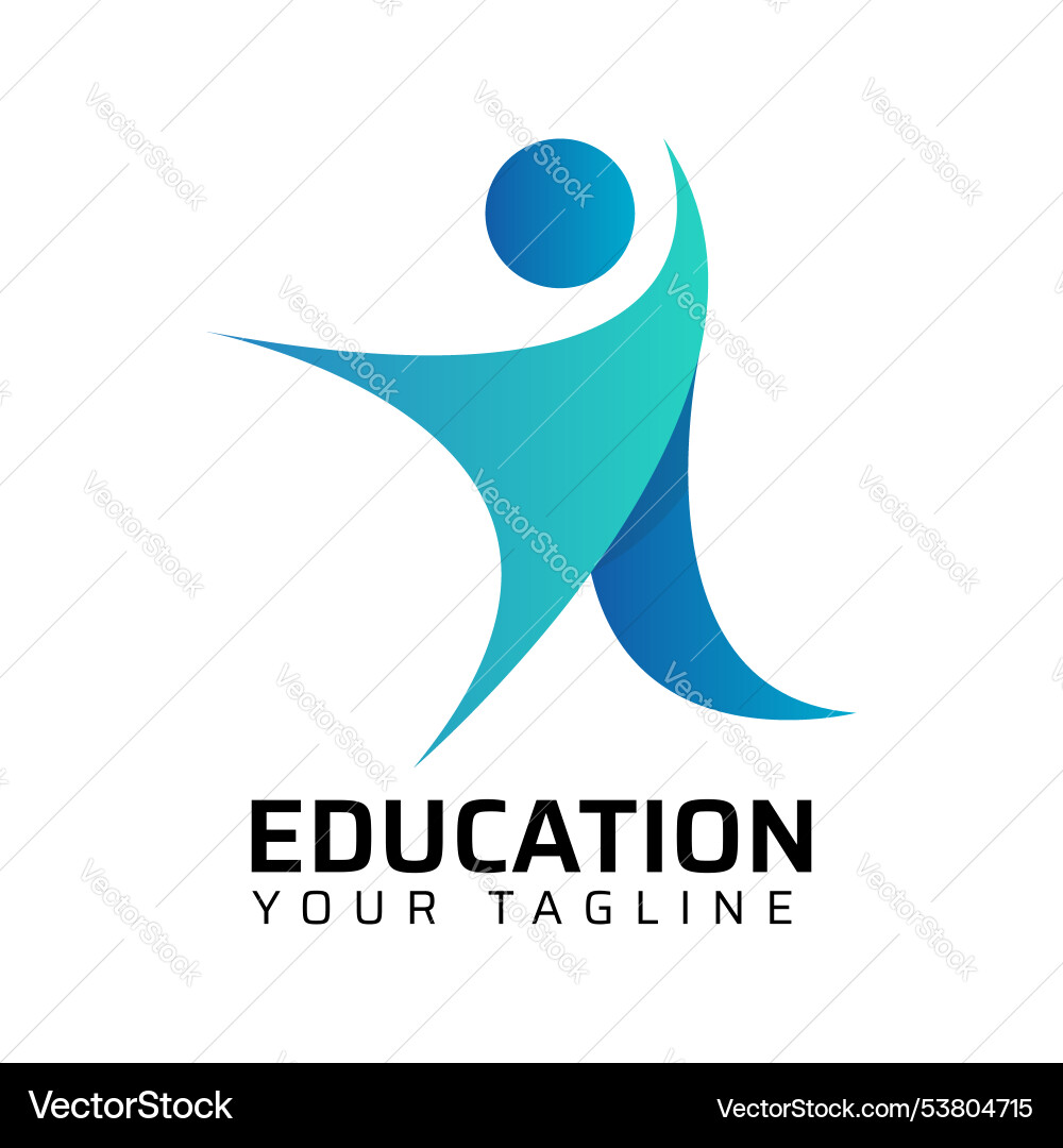 Man education logo design template Royalty Free Vector Image