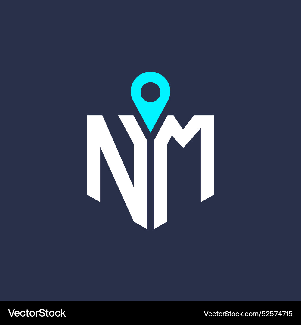 Nm location logo design for recruitment Royalty Free Vector