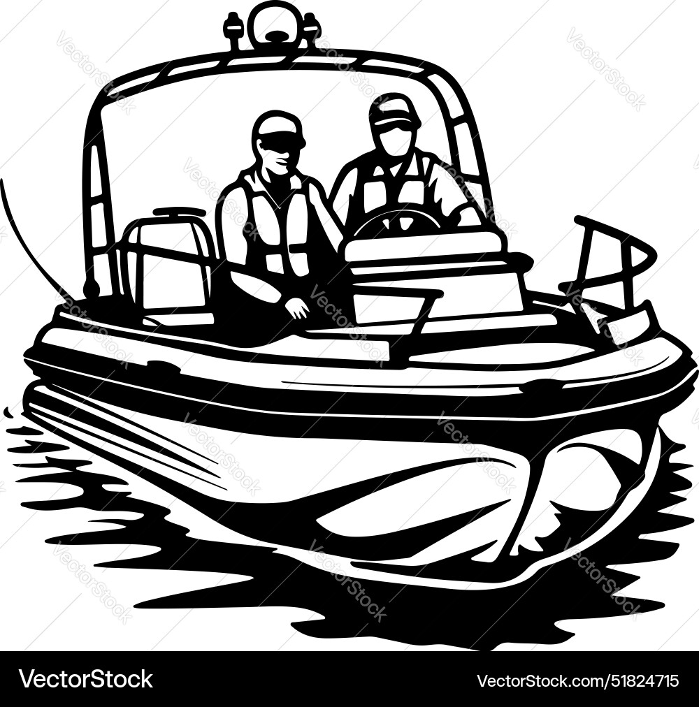 Pontoon boating pontoon boat silhouette Royalty Free Vector
