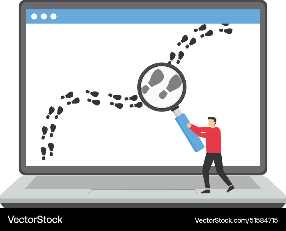 Website visitor tracking or digital footprint ana Vector Image