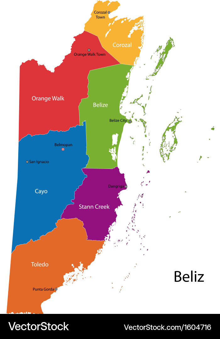 Belize map Royalty Free Vector Image - VectorStock