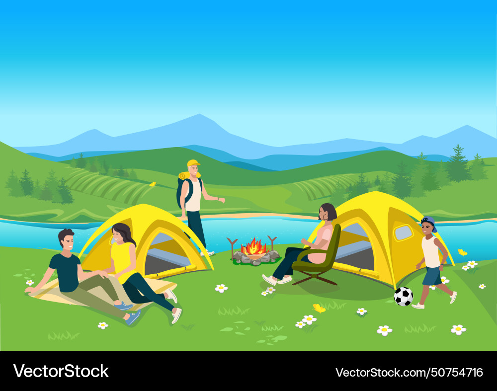 Camping Royalty Free Vector Image - VectorStock