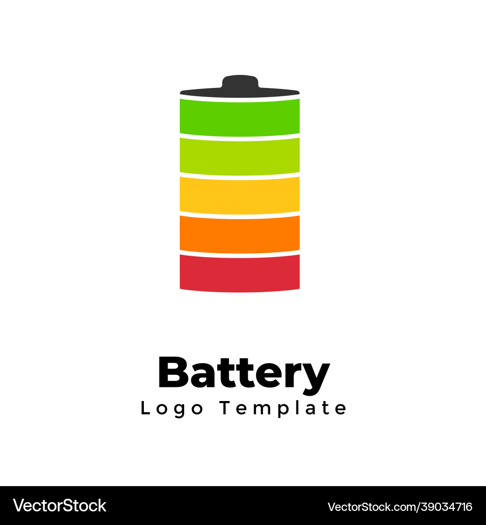 Creative battery logo template full charge Vector Image
