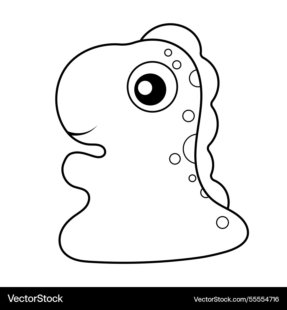 Cute cartoon dinosaur outline Royalty Free Vector Image
