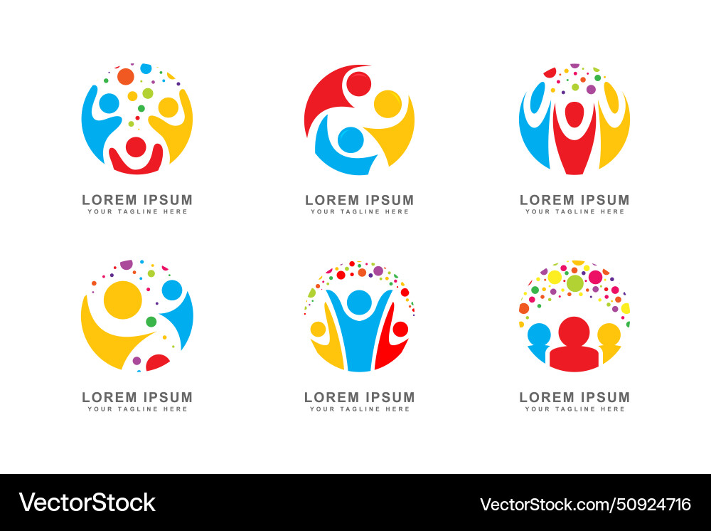 Diversity logo collection Royalty Free Vector Image
