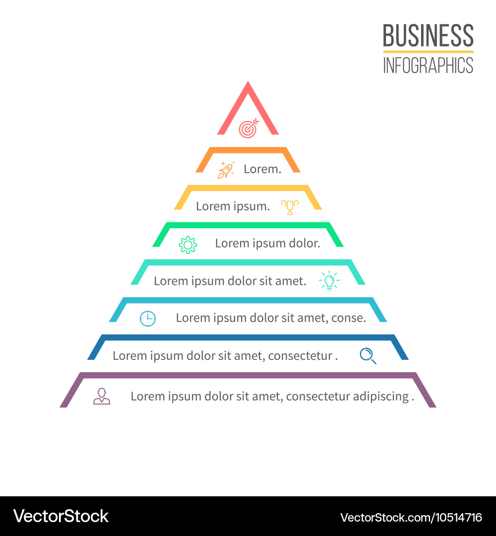 Eight-Step Pyramid Chart Royalty Free Vector Image