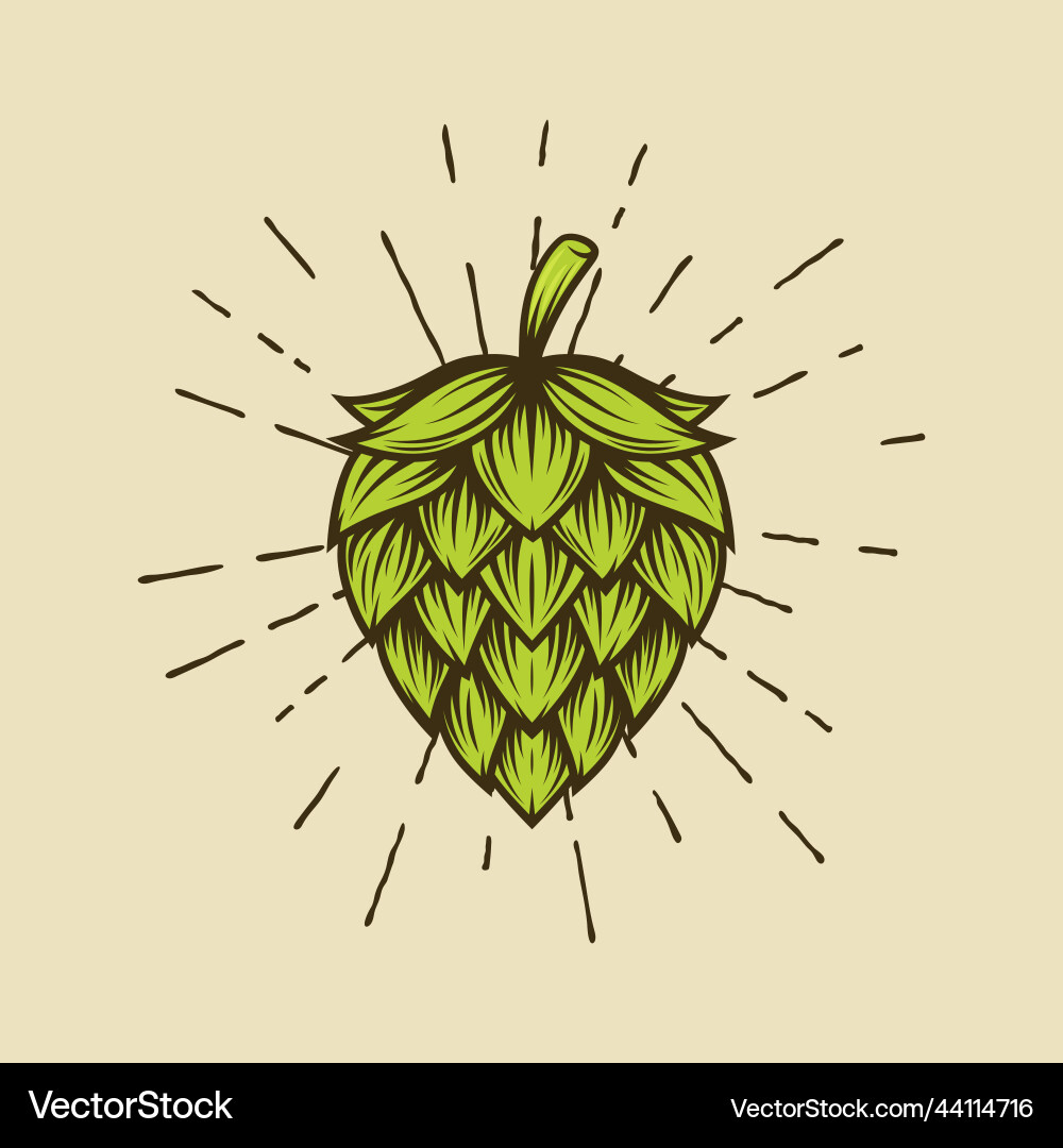 Green hand drawn cartoon hop design element Vector Image