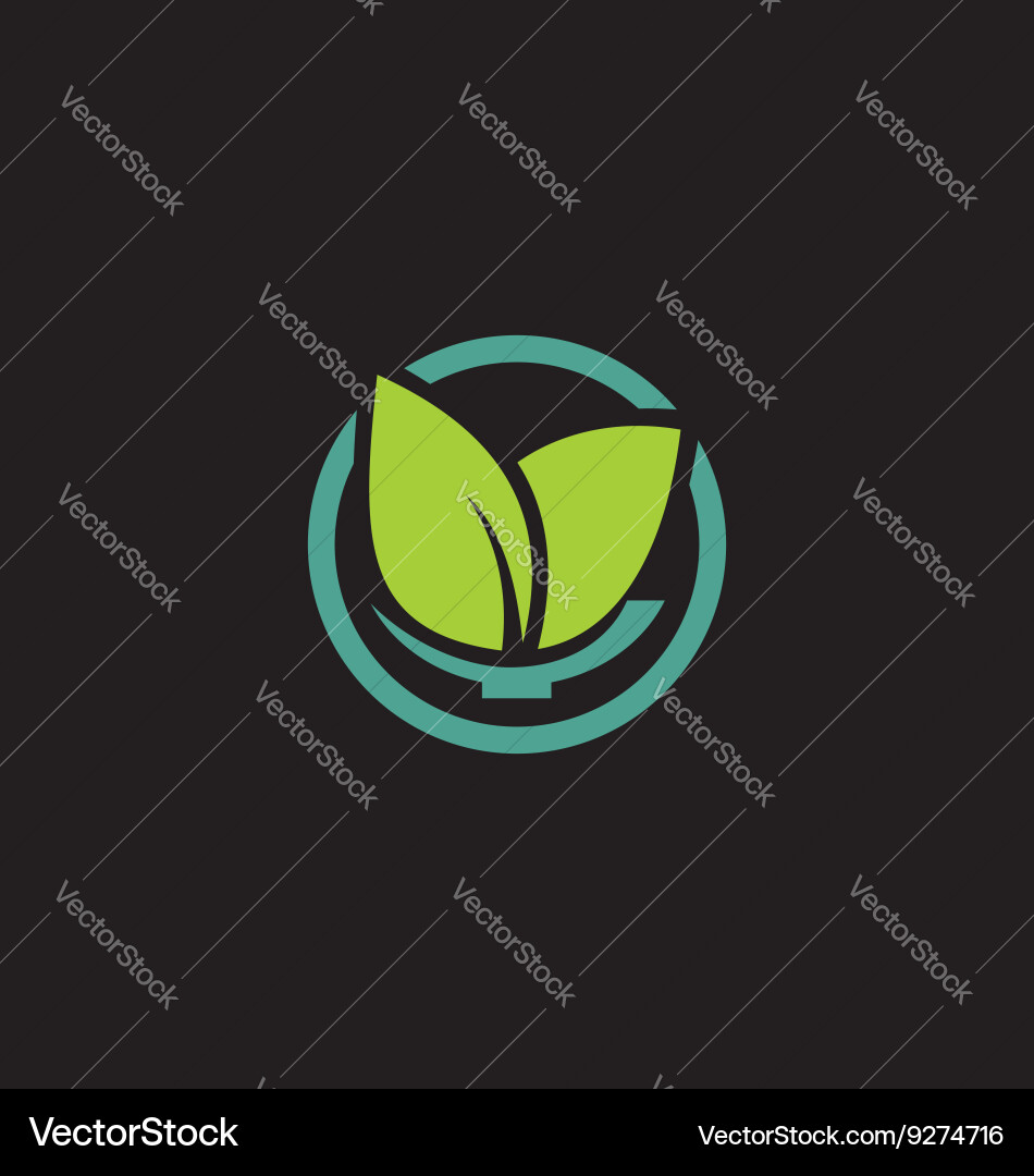Herbal green leaf bio organic logo Royalty Free Vector Image