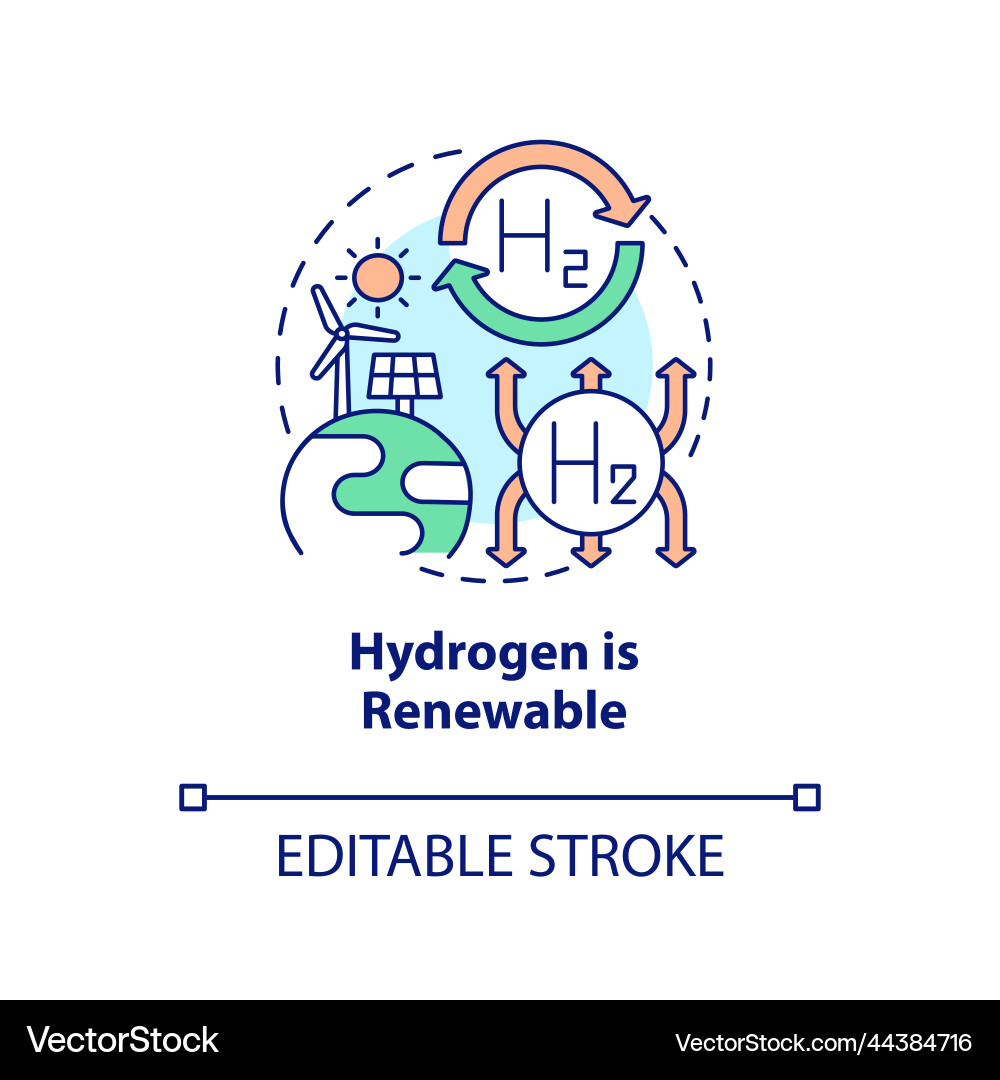Hydrogen concept icon Royalty Free Vector Image