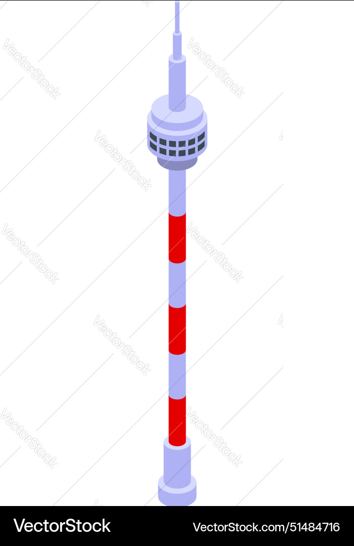 Isometric of a communication tower Royalty Free Vector Image